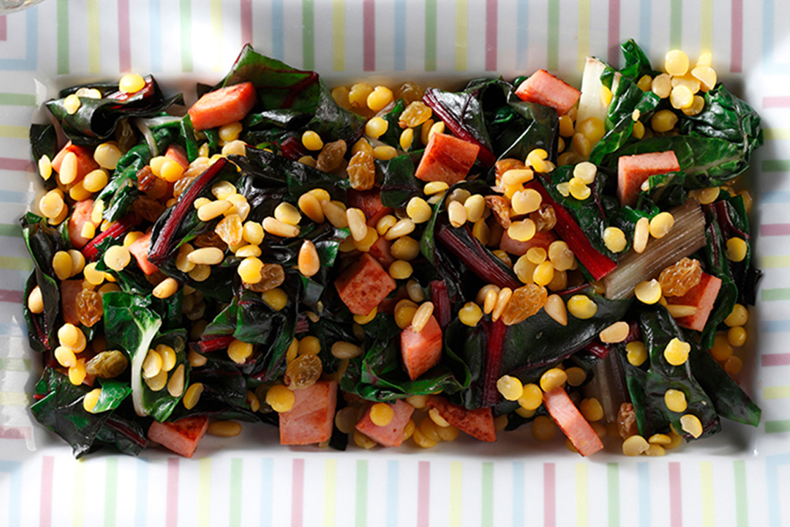Split Peas with Swiss Chard, Raisins & Pine Nuts - Appetizers, Snacks ...