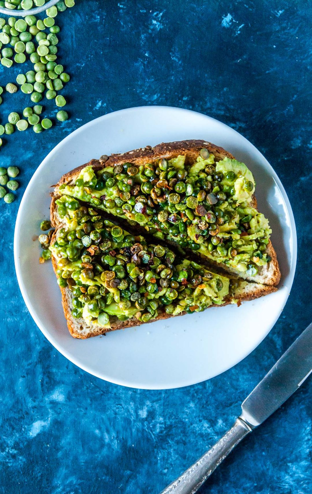 Crispy Split Pea Avocado Toast - Half Cup Habit